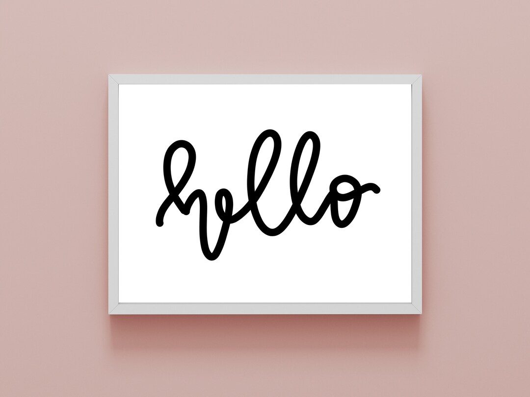 Hello Print | Hand Drawn Wall Art (digital Download) - Etsy