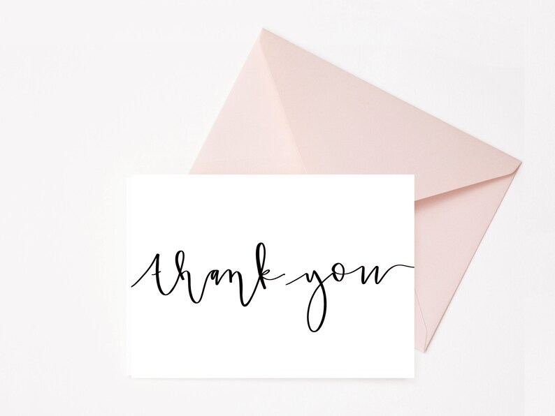 Cursive Thank You Card - Etsy