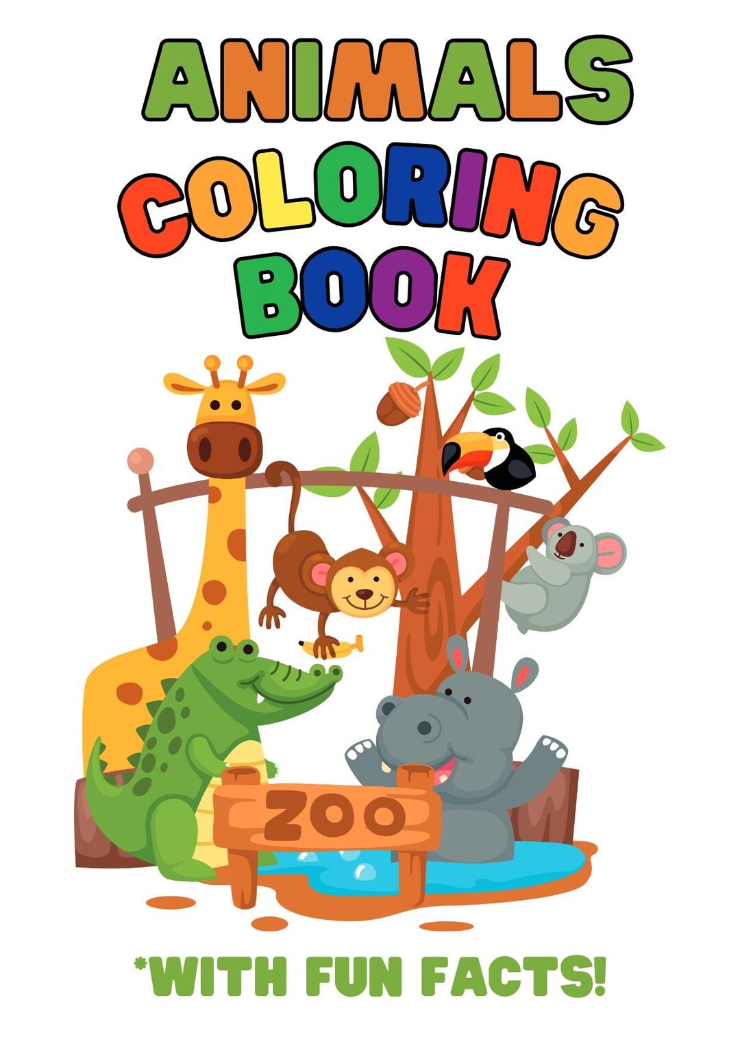 Animal Facts Coloring Book for Young Children - Etsy