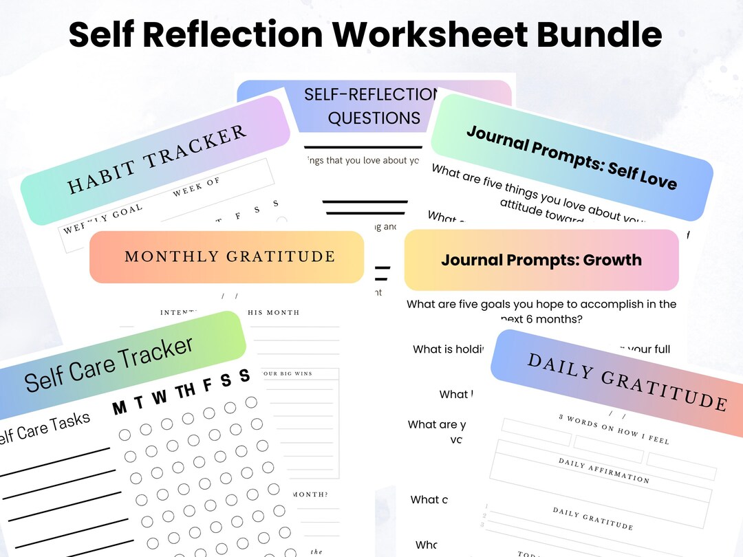 Self-reflection Worksheet Bundle– Empowering Personal Growth - Etsy