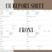 Nursing ER Report Sheet - Etsy