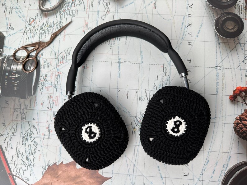 Black 8 Ball Airpods Max Headphone Covers crochet Airpods Max Case ...