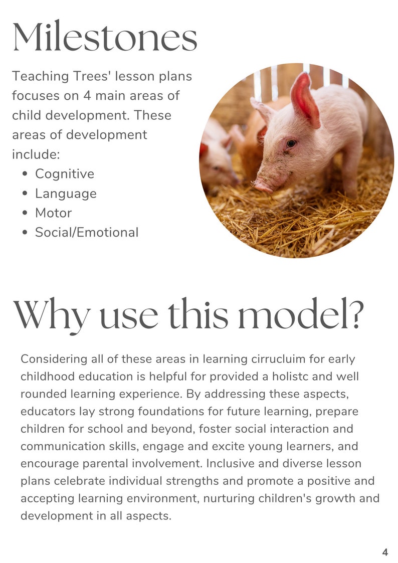 Farm Animal Themed Lesson Plan for Ages 2-3, Homeschooling, Early ...
