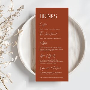 Terracotta Menu Set Template, Terracotta Wedding Menu Card, Terracotta ...