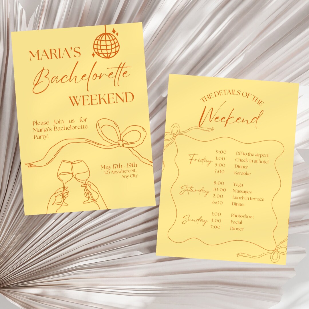 Bachelorette Weekend Invitation Template, Printable Hen Party Canva ...