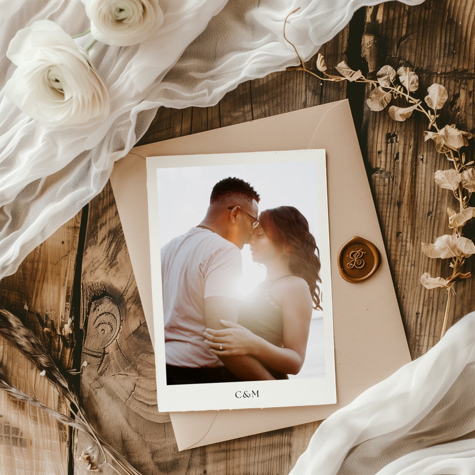 Wedding Invitation With Photo Template, Wedding Photo Invite, Modern ...