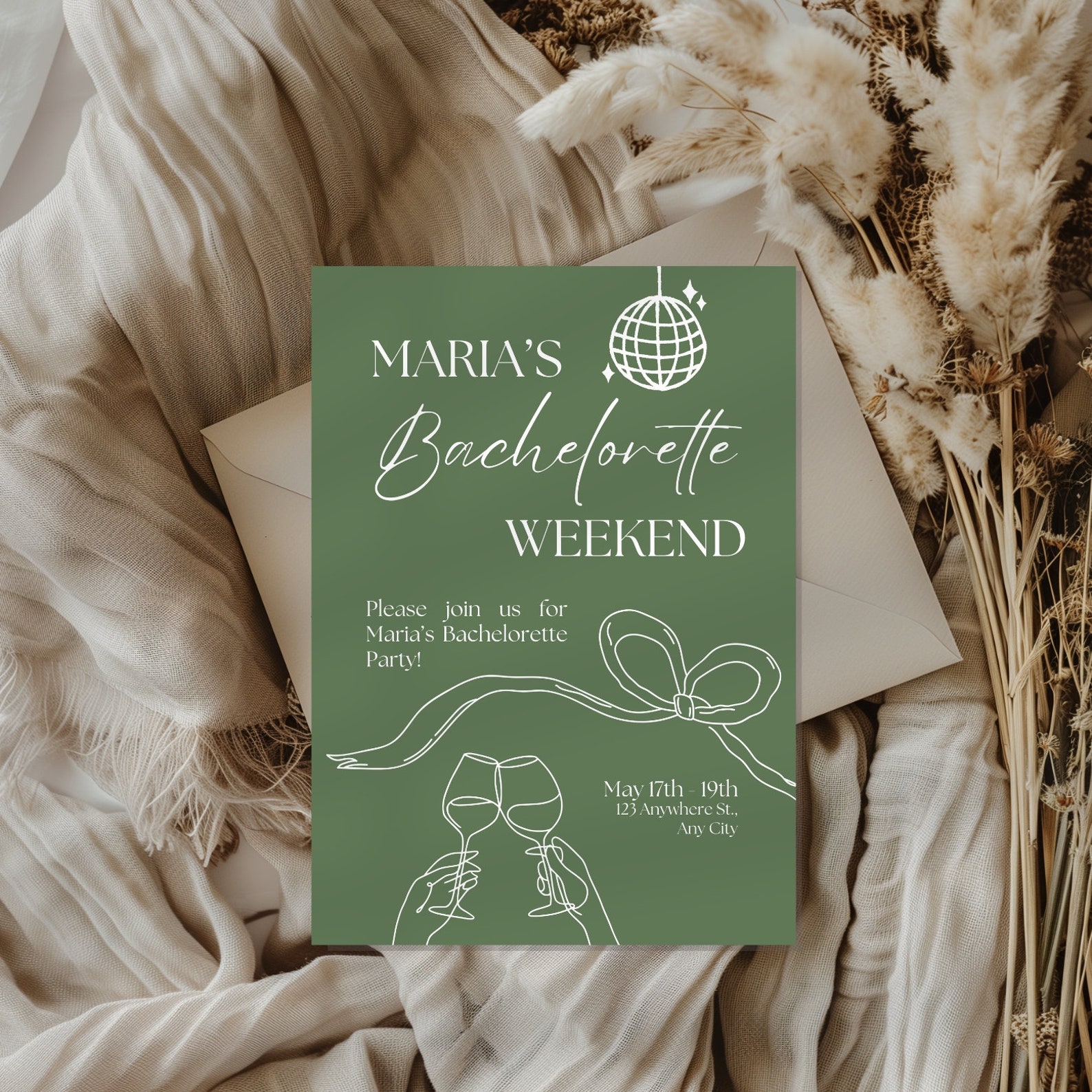 Bachelorette Weekend Invitation Template, Printable Hen Party Program ...