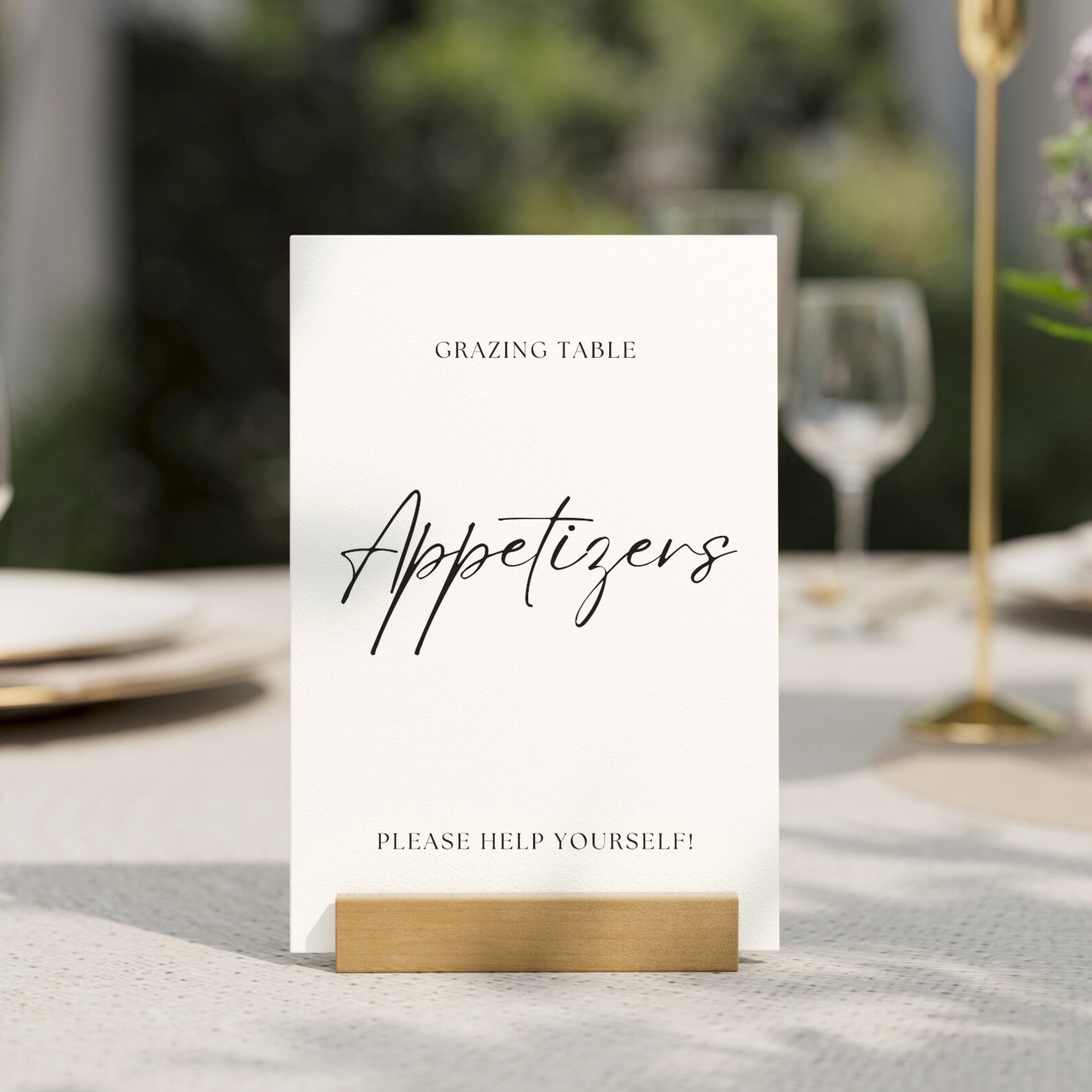 Appetizers Sign, Minimalist Signs, Editable Appetizers Sign, Wedding ...