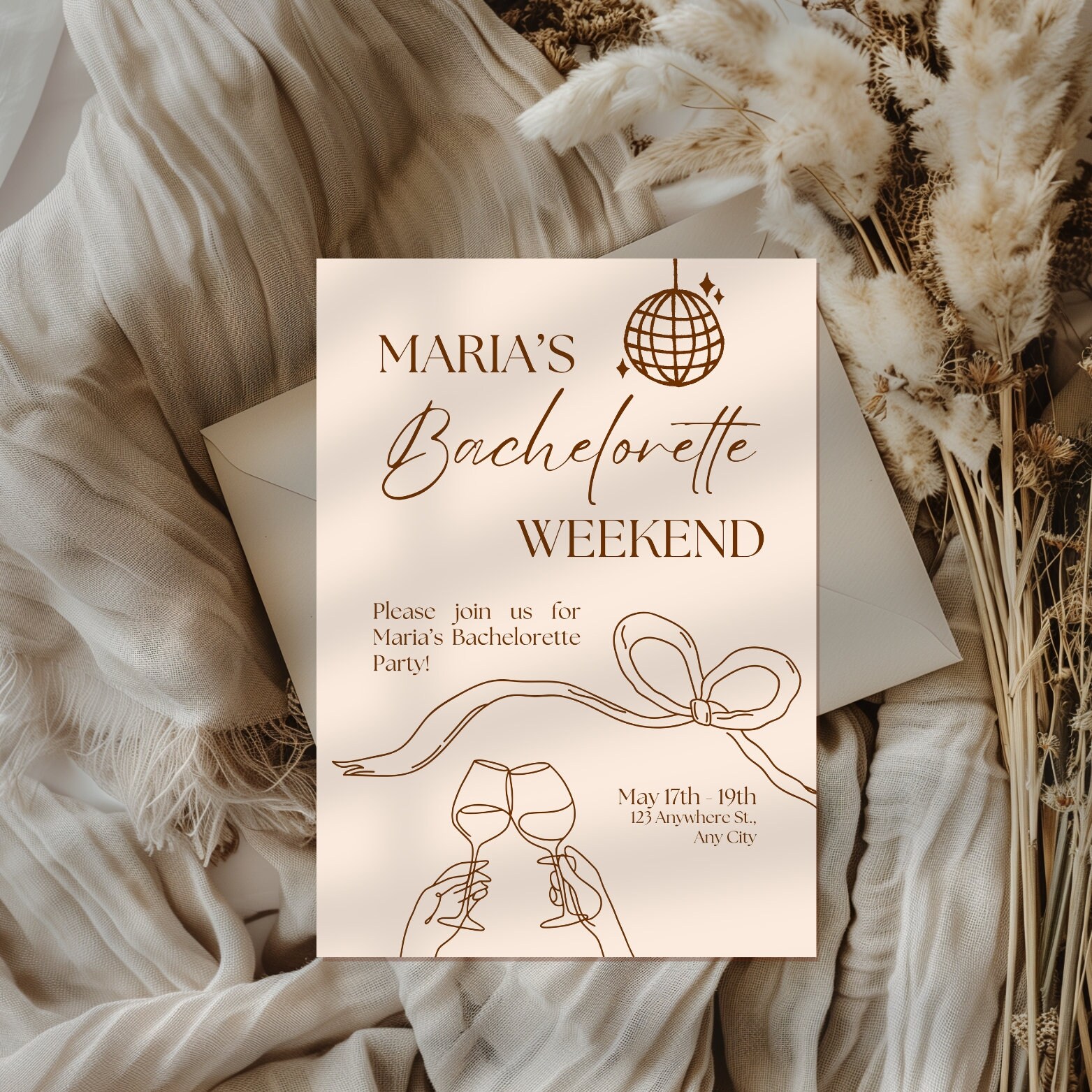 Bachelorette Weekend Invitation Template, Printable Hen Party Canva ...