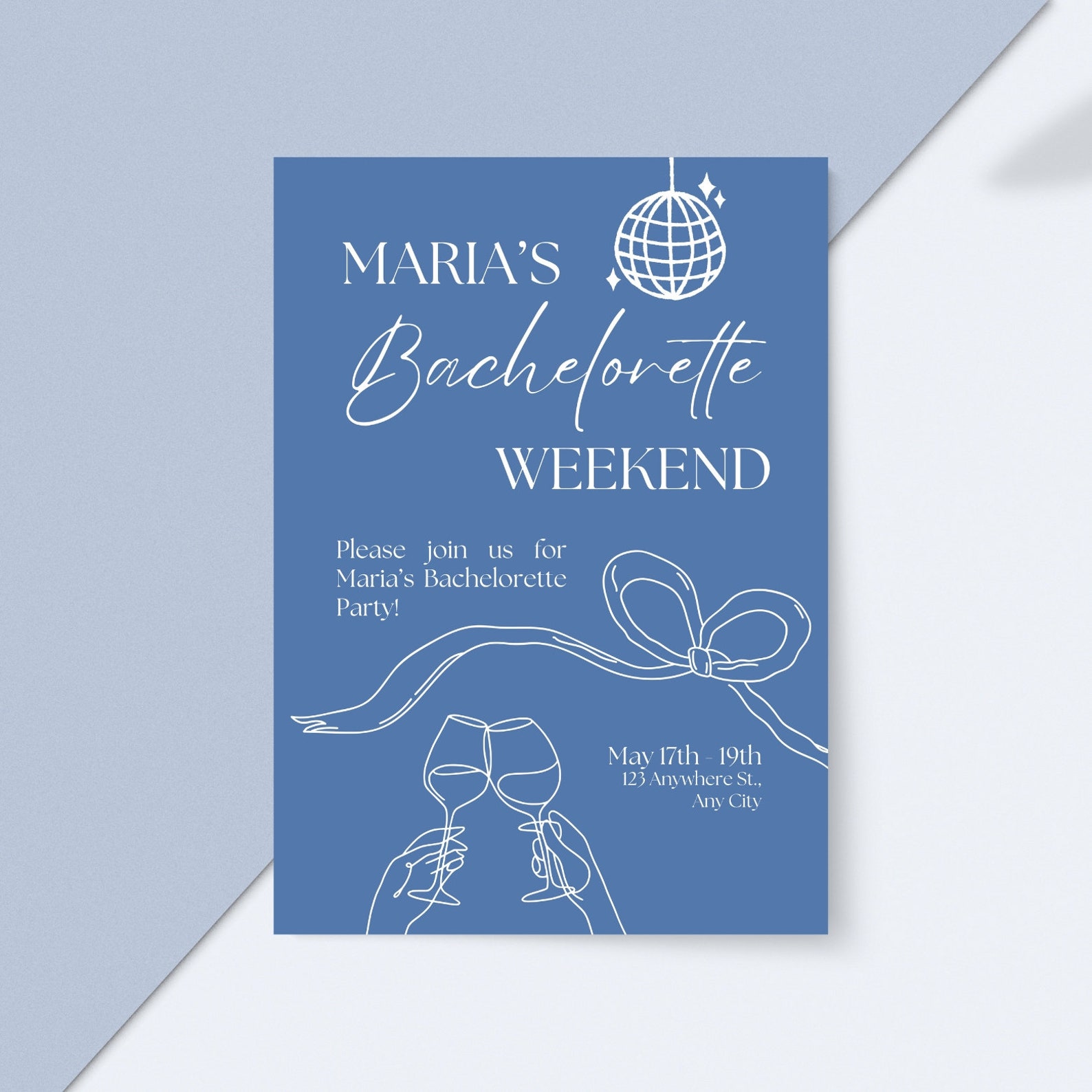 Bachelorette Weekend Invitation Template, Printable Hen Party Program ...