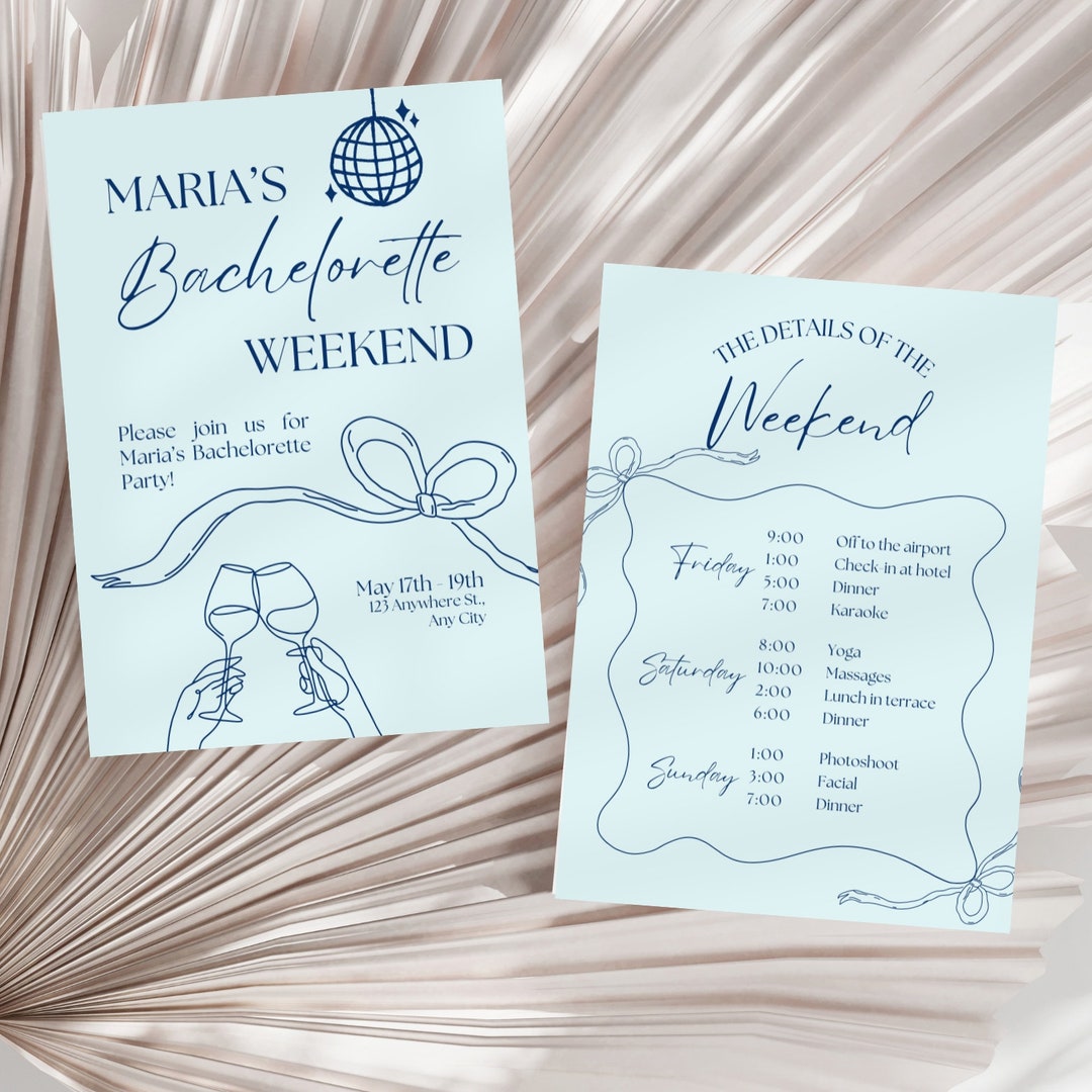 Bachelorette Weekend Invitation Template, Printable Hen Party Canva ...