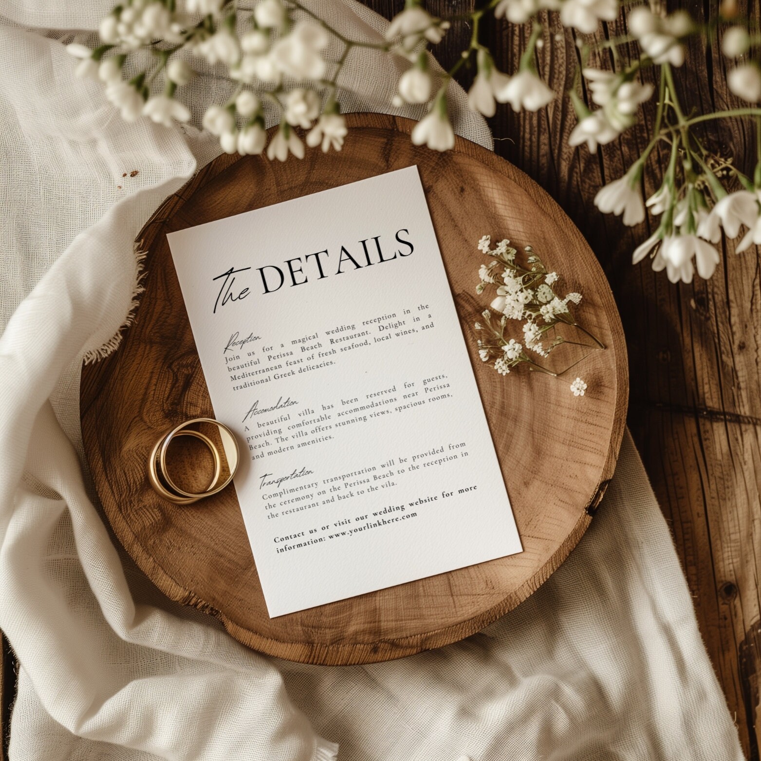 Minimalist Wedding Details Template, Minimalist Wedding Itinerary ...