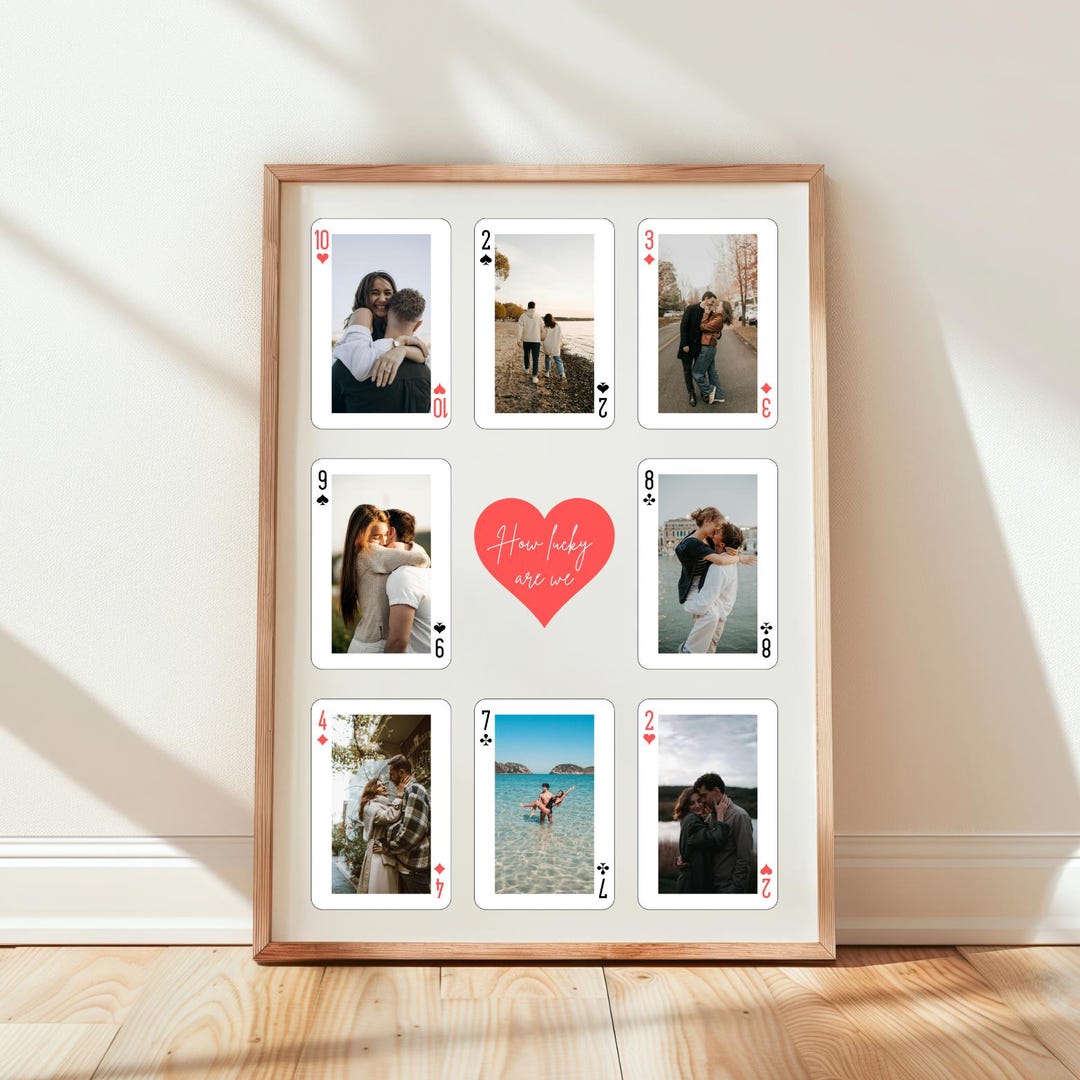 Customizable Couples Poster Template, Custom Playing Cards, Anniversary ...