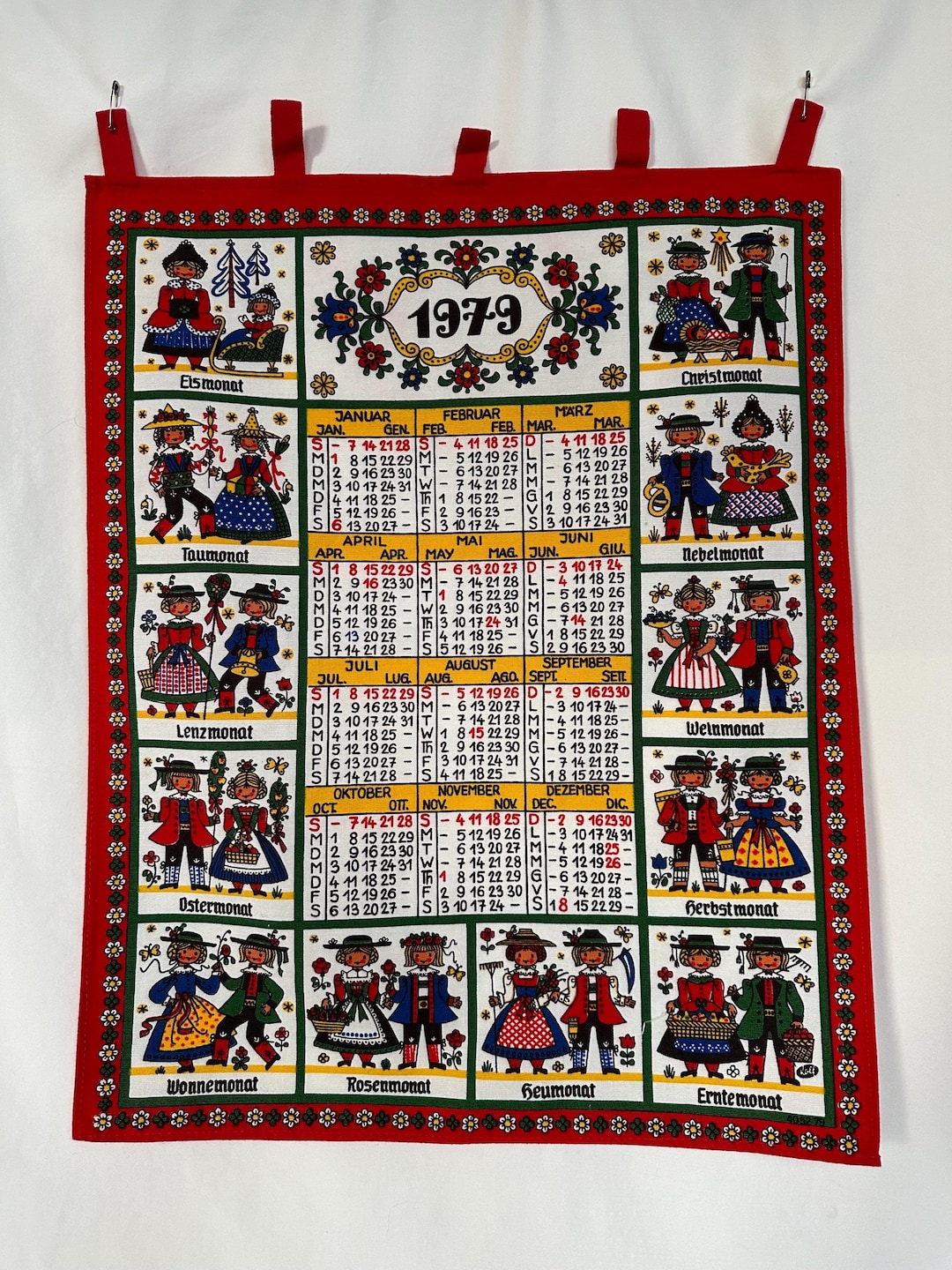 Vintage German 1979 Tea Towel Calendars - Etsy