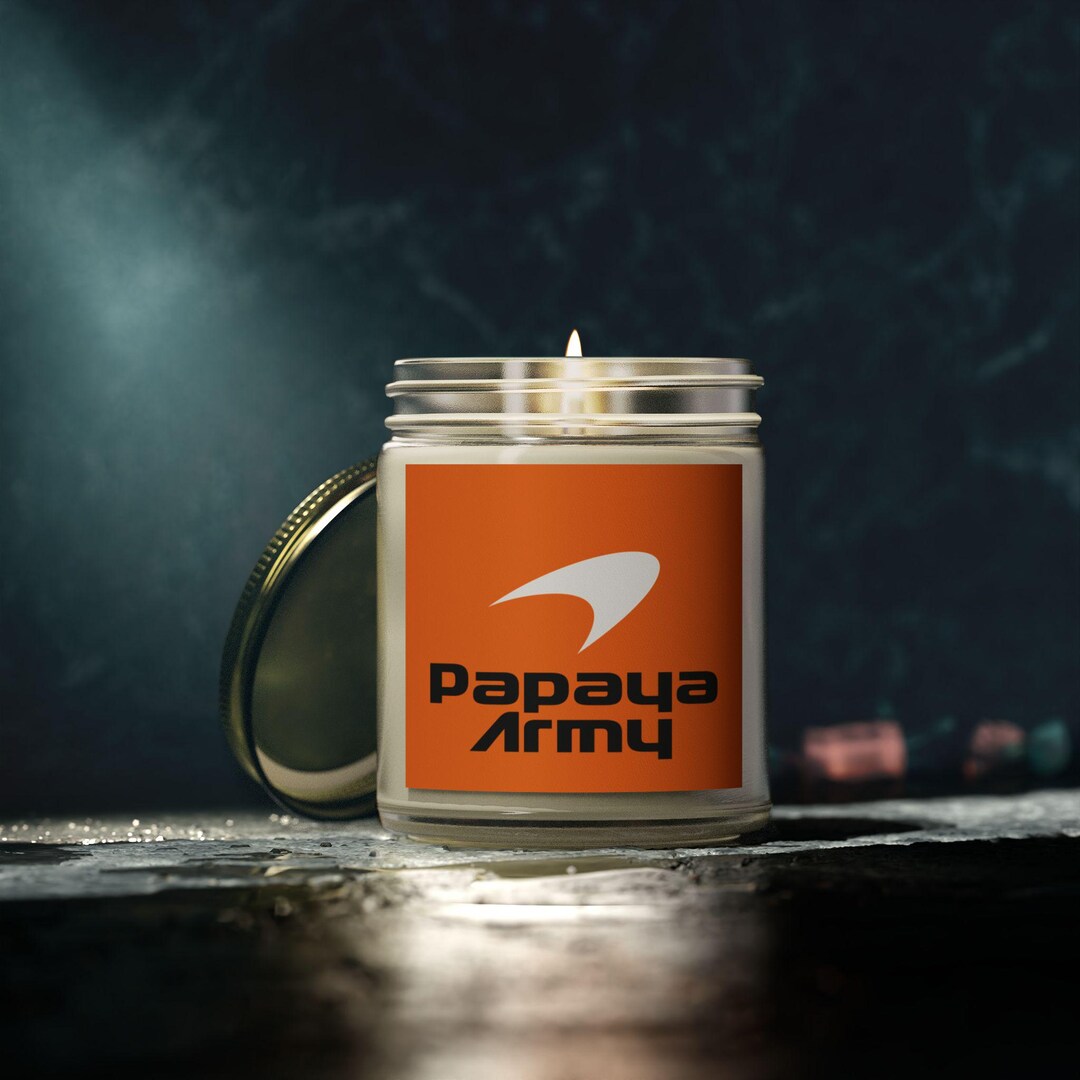 Papaya Army - F1 Scented Candle / Mclaren Fan Coconut Apricot Wax (4oz ...