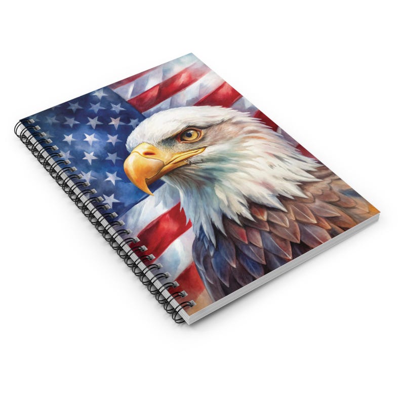 Watercolor Bald Eagle USA Flag Journal / US Themed Notebooks ...
