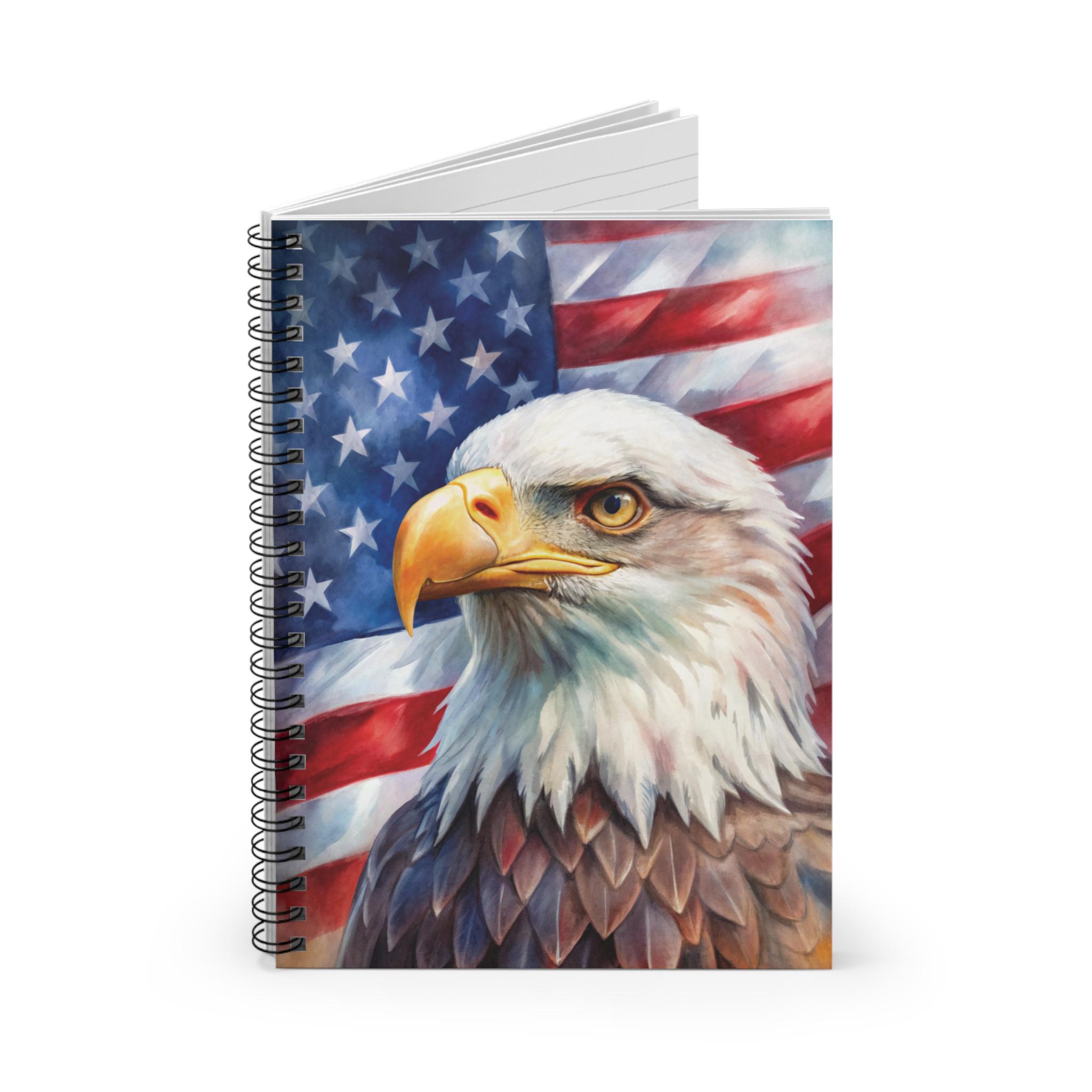 Watercolor Bald Eagle USA Flag Journal / US Themed Notebooks ...