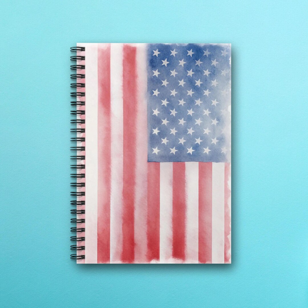 Watercolor America Flag Spiral Notebook / Political Gifts for Patriot ...