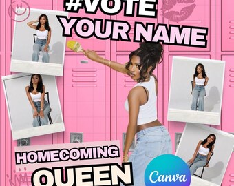 Homecoming Court Editable Template, Social Media Flyer, DIY, Campaign ...