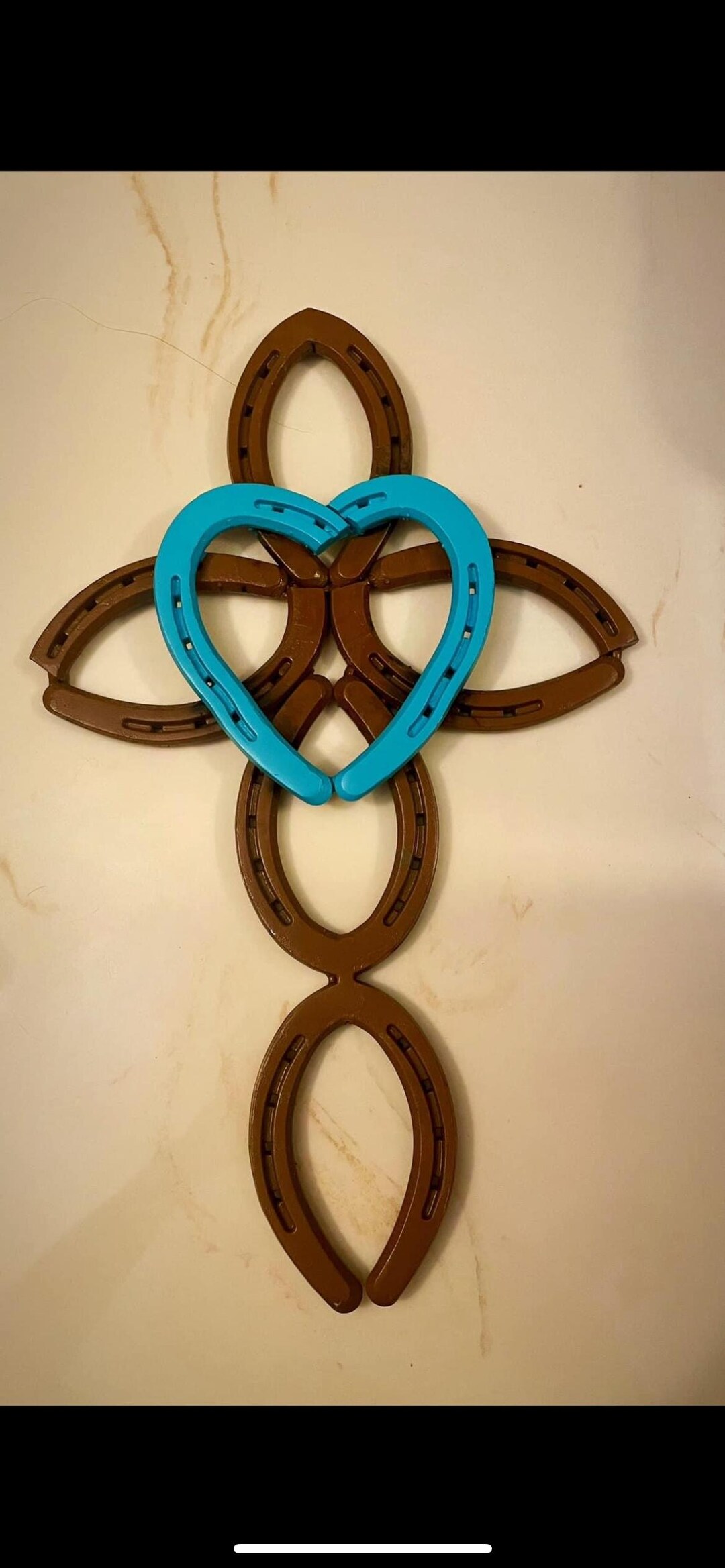 Welder Horseshoe Cross With Heart - Etsy