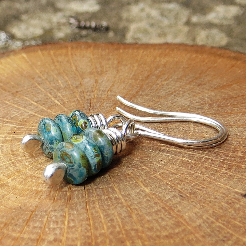 Blue Green Earrings - Etsy