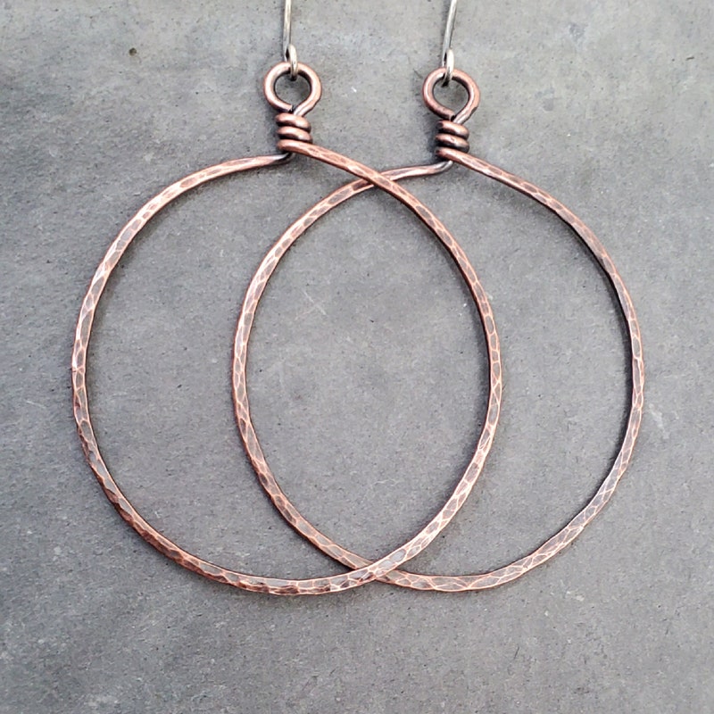 Copper Hoop Earrings - Etsy