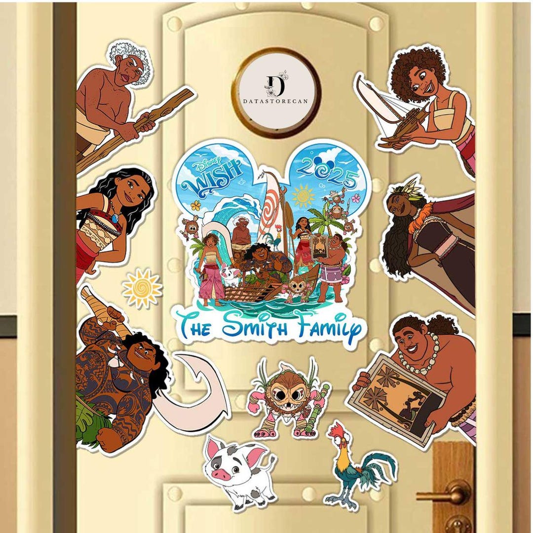New Characters Disney Moana 2 Cruise Magnet, Moana Maui Simea Pua Hei ...