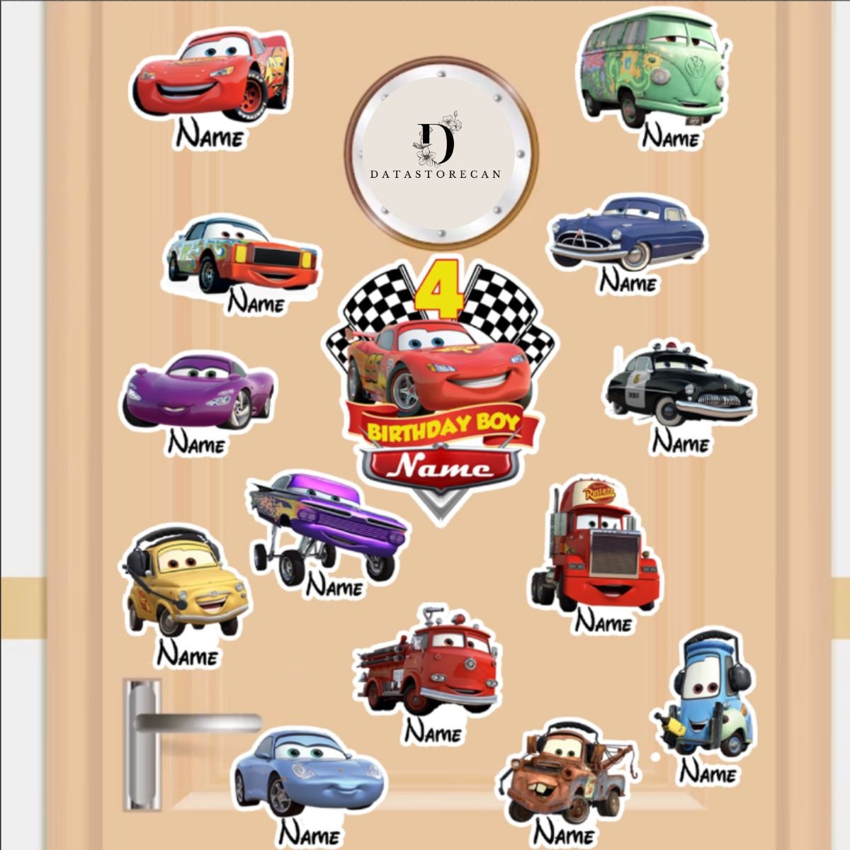 Personalized Disney Cars Cruise Magnet, Lightning Mcqueen Tow Mater ...