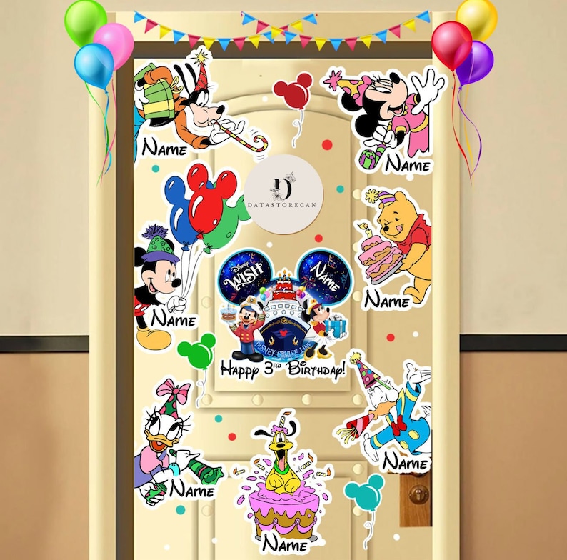 Personalized All Characters Mickey & Friends Stitch Birthday Party ...