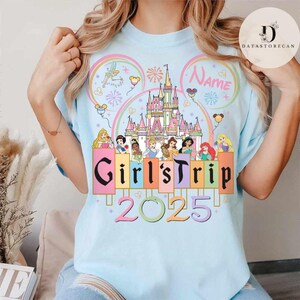 Personalized Disney Princess Girl's Trip 2025 Shirt, WDW Disneyland Magic Kingdom Shirt, Best ...