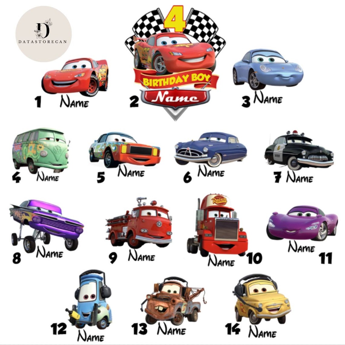 Personalized Disney Cars Cruise Magnet, Lightning Mcqueen Tow Mater ...
