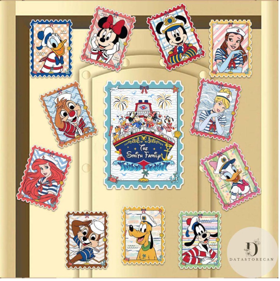 All Disney Characters Cruise Stamps Magnet, Stamps Mickey & Friends Toy ...