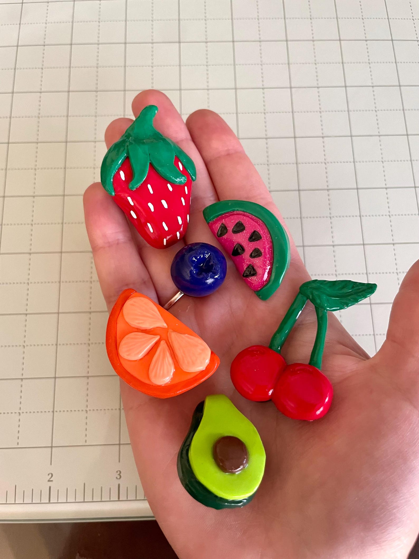 Handmade Clay Refrigerator Magnets Fruit Collection - Etsy