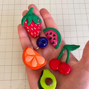 Handmade Clay Refrigerator Magnets Fruit Collection - Etsy