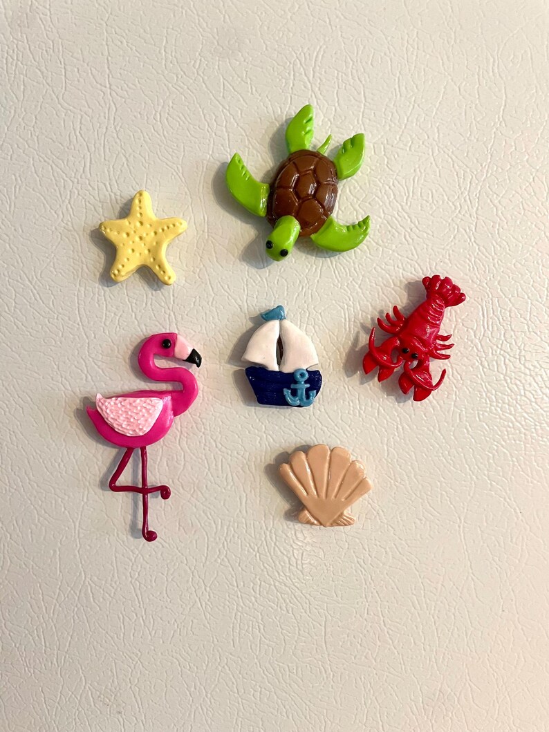 Handmade Clay Refrigerator Magnets | Coastal Collection - Etsy
