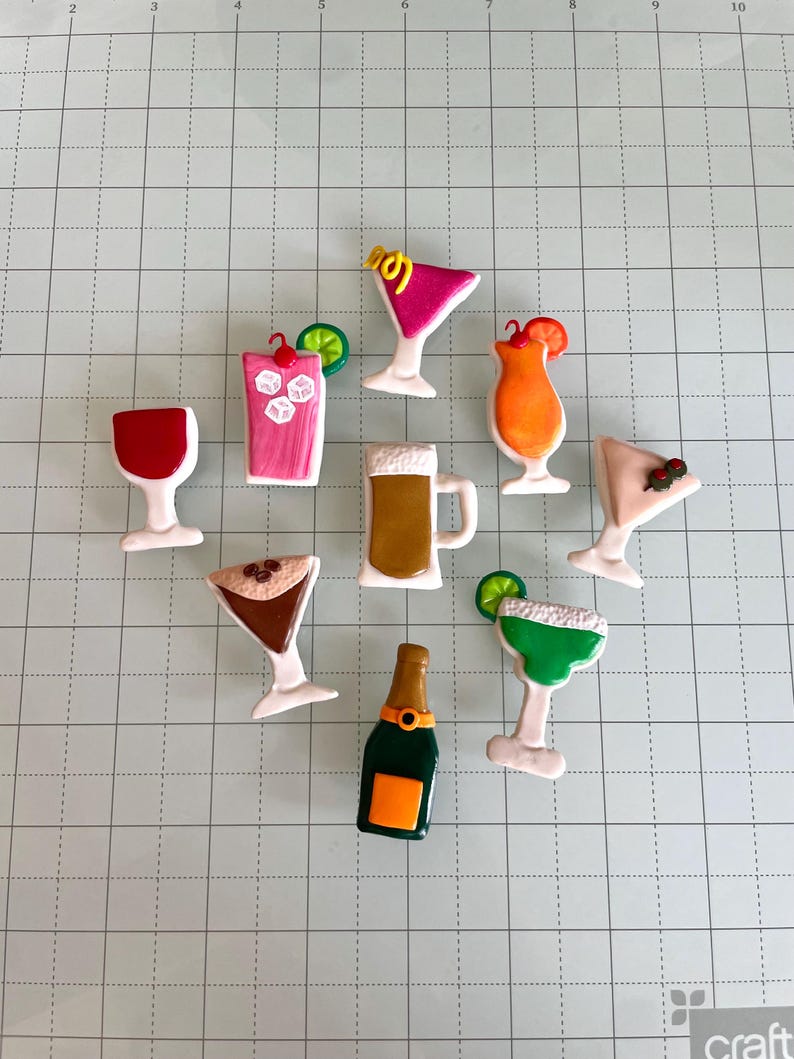 Handmade Clay Refrigerator Magnets | Adult Beverage Collection - Etsy