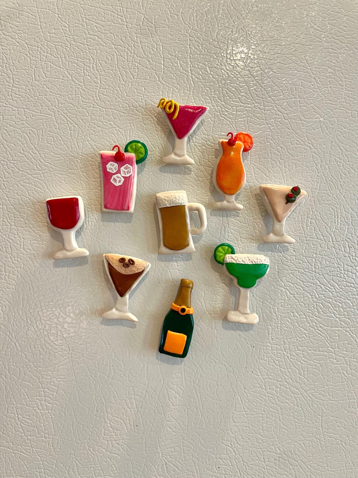 Handmade Clay Refrigerator Magnets | Adult Beverage Collection - Etsy