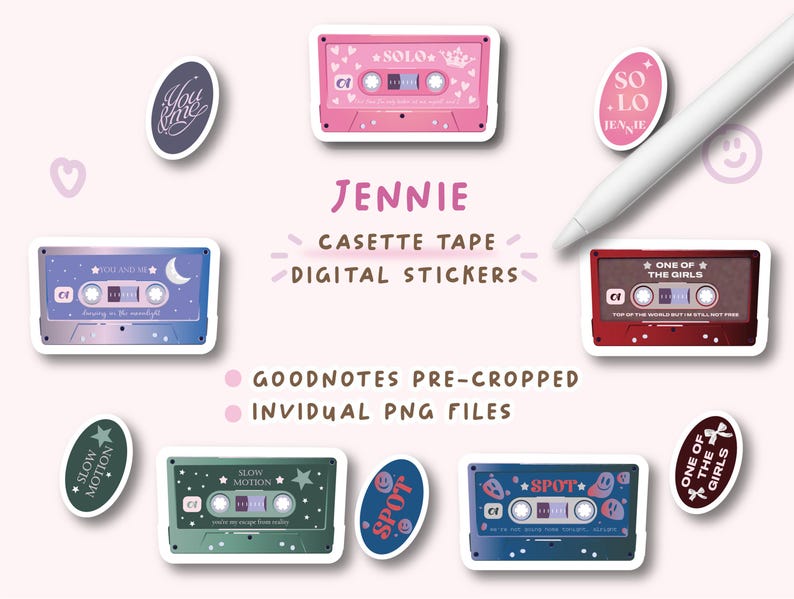 Jennie Casette Tape Digital Stickers - Etsy
