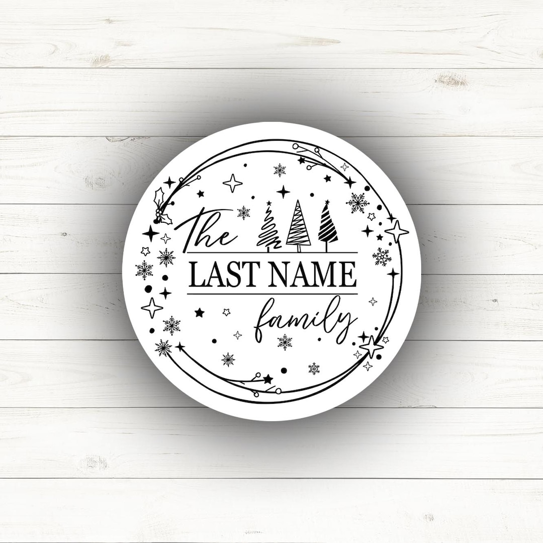 Custom Christmas Labels Custom Sticker Personalized Name Label ...