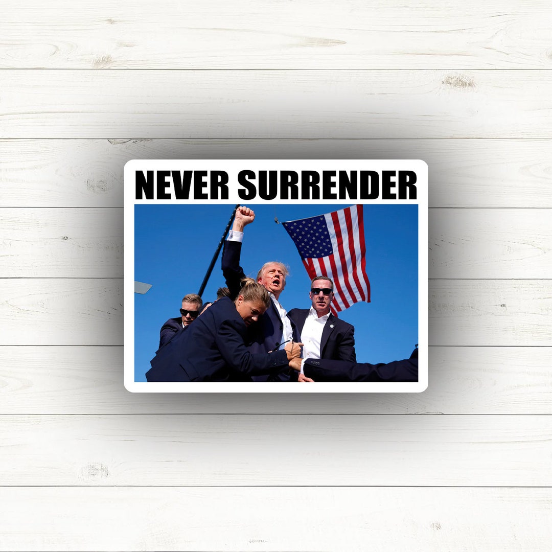 Never Surrender Sticker - Vinyl Sticker | Water Bottle Sticker | Decals ...