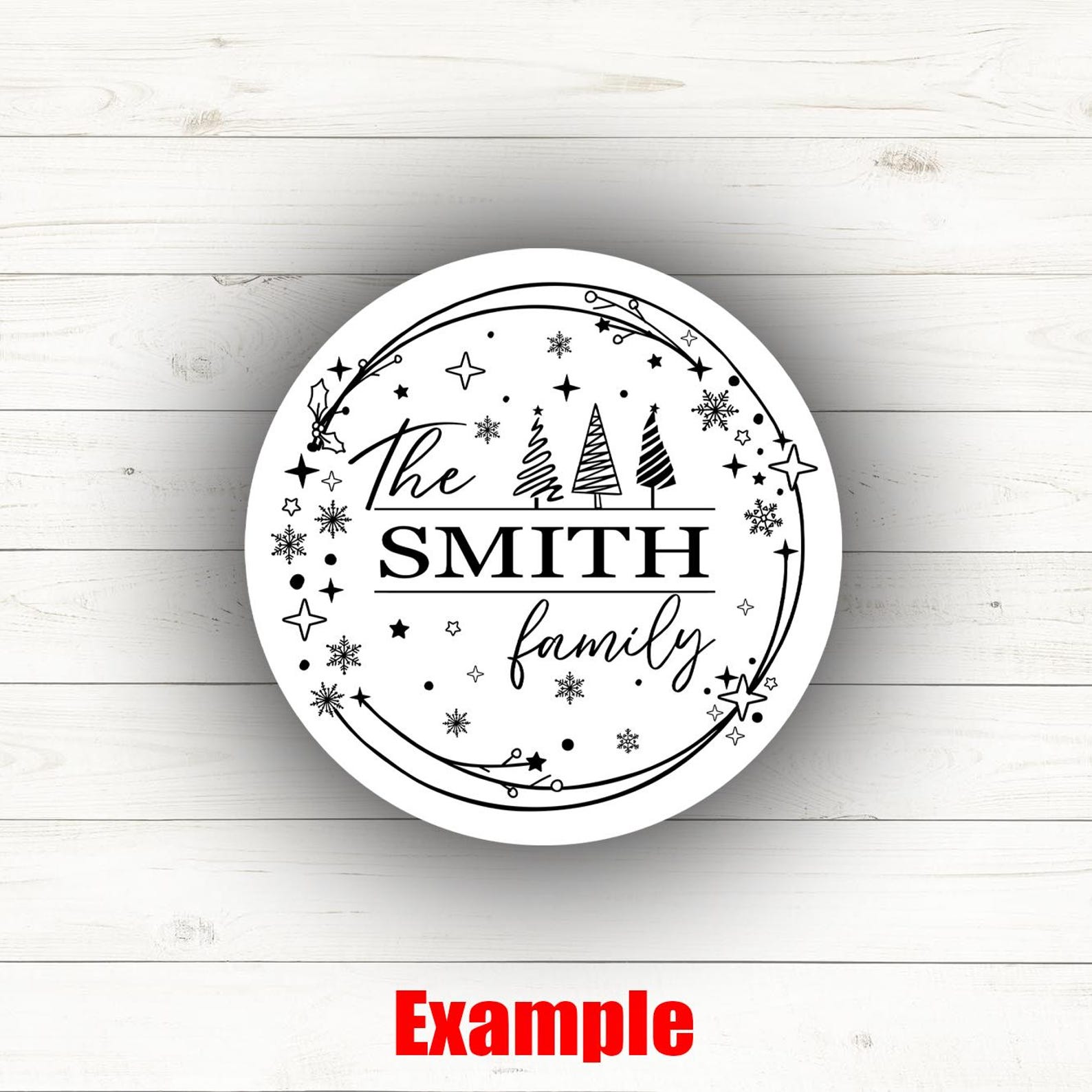 Custom Christmas Labels Custom Sticker Personalized Name Label ...