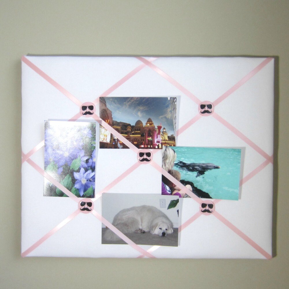 16"x20" White Light Pink French Memory Board, Bow Holder, Bow Board ...