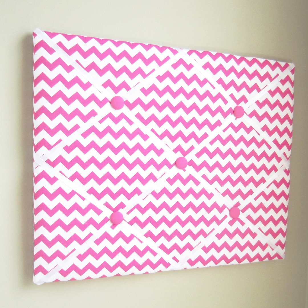 16"x20" French Memory Board Hot Pink Chevron, Vision Board, Dream Board ...