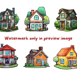House Clipart Bundle, Vector Clipart House, House Clipart Set, Home ...