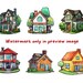 House Clipart Bundle, Vector Clipart House, House Clipart Set, Home ...