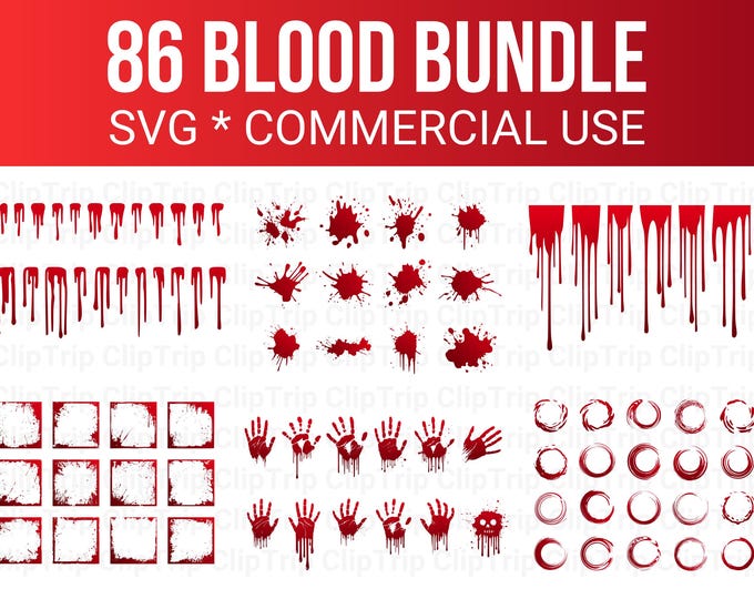 83 Blood SVG Bundle, Blood Frame, Blood Overlay, Blood Drip, Crime Svg ...