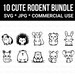 Rodent SVG Bundle, Animals Outline Svg, Rodent Clipart, Silhouette ...
