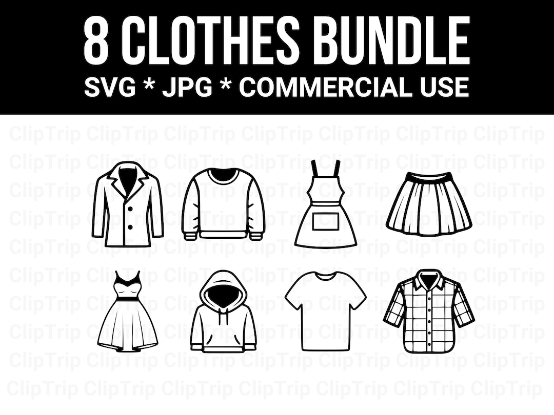 Clothes SVG Bundle, Clothes Silhouette, Clothes Svg, Clothing Svg ...