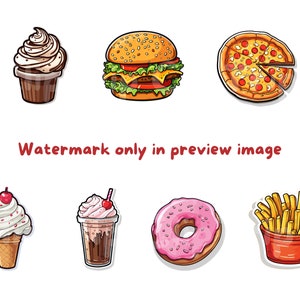 7 Doodle Fast Food Clipart, Food Clipart, Burger Clipart, Fries Clipart ...
