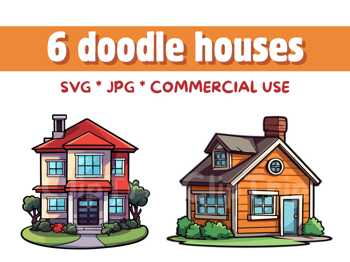 House Clipart Bundle, Vector Clipart House, House Clipart Set, Home ...